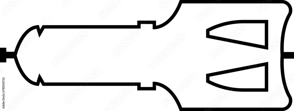 Missile icon in line style editable stock. Combat rocket weapons ...