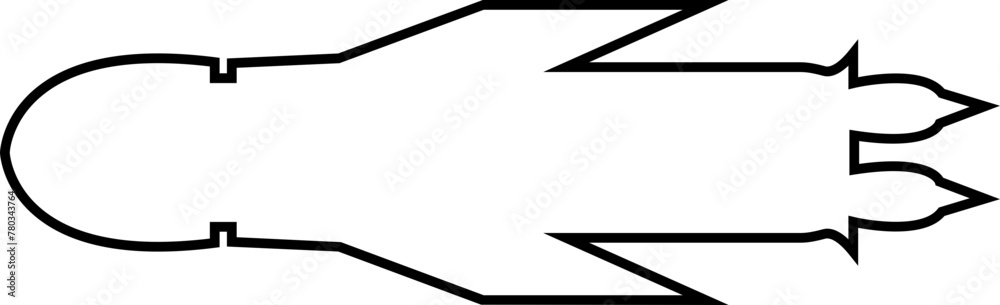 Missile icon in line style editable stock. Combat rocket weapons ...