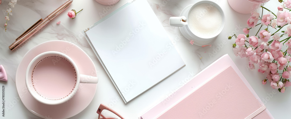 light and airy vibe digital product planner mock up. flatlay. with ...
