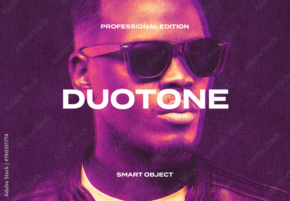 Duotone Gradient Double Color Photo Effect Paper Texture Template ...