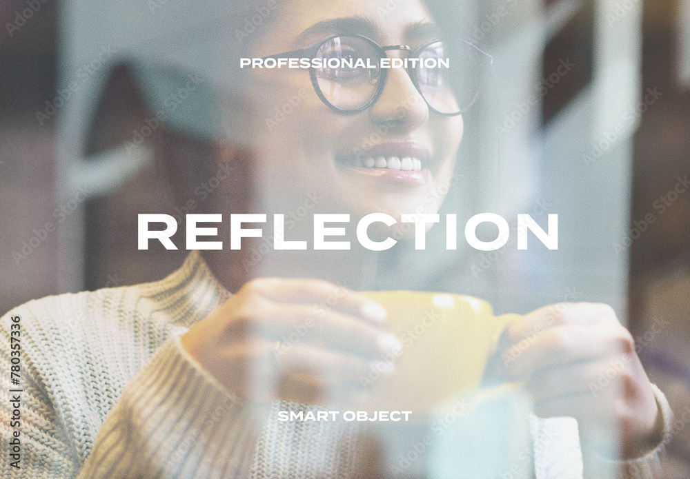 Reflection Window Light Leak Photo Effect Paper Texture Template Mockup ...