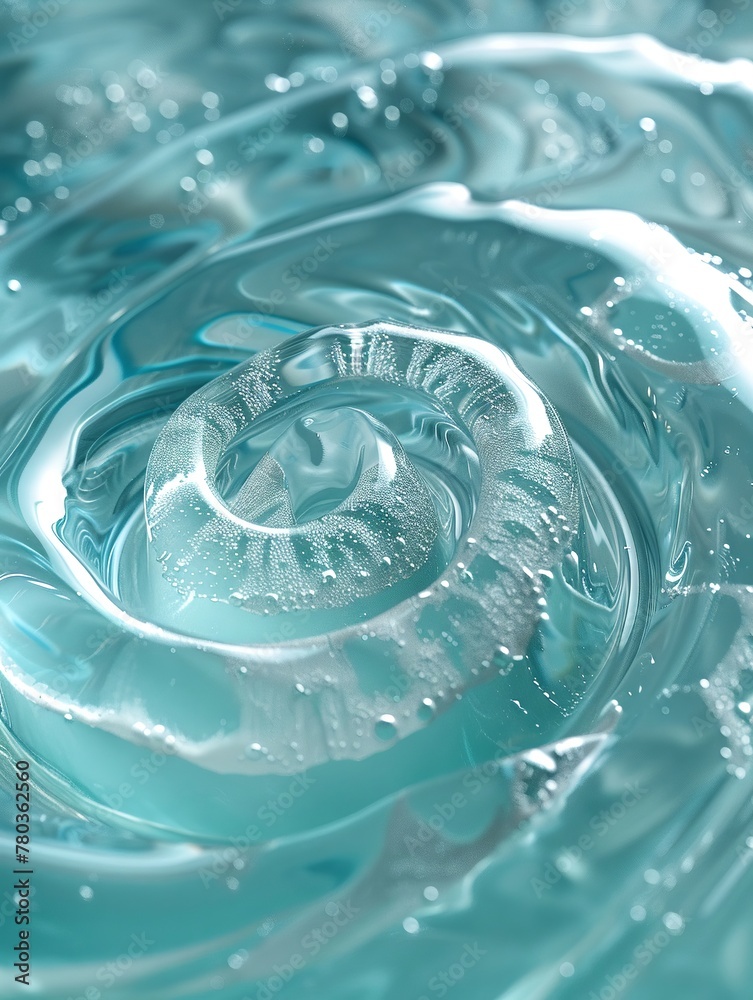 Toothpaste swirl, icy mint freshness, extreme closeup, vivid lighting ...