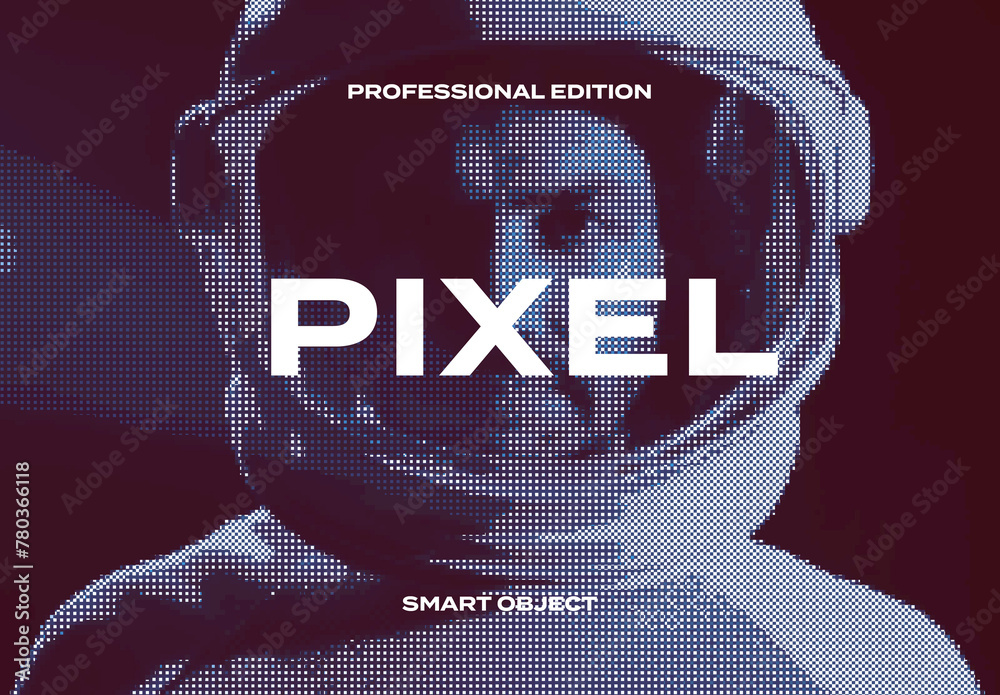 Pixel Art Photo Effect Paper Texture Template Mockup Overlay Style ...