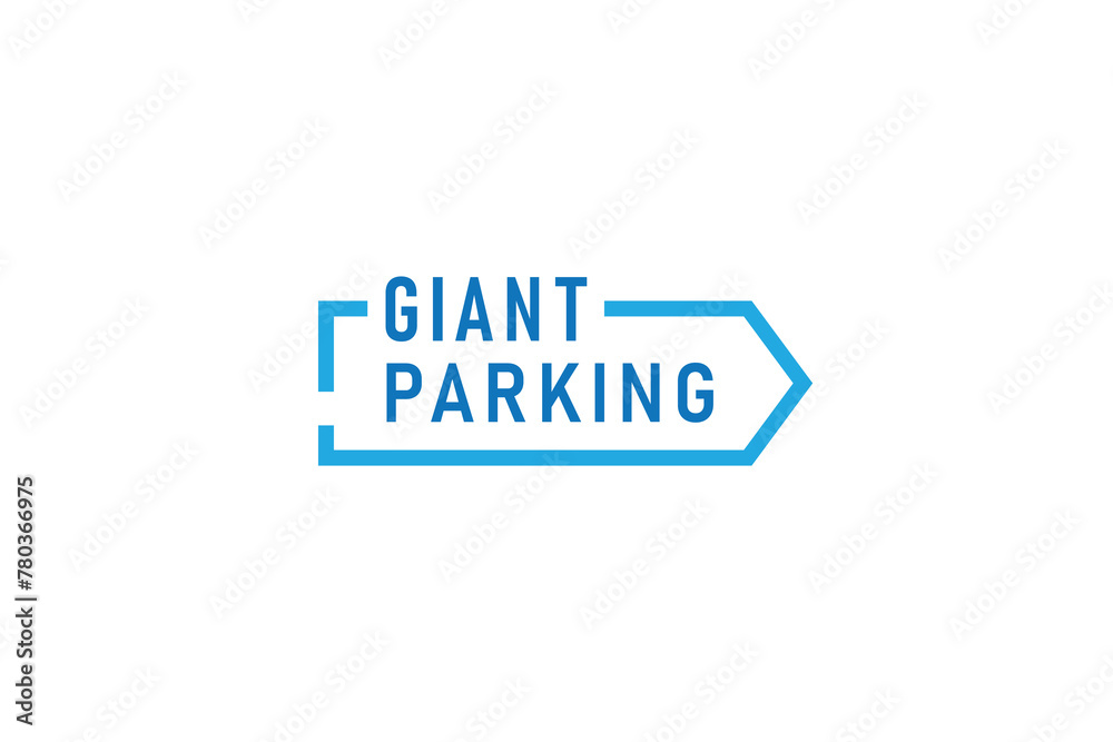 modern giant parking spot logo design vector template. elegant parking ...