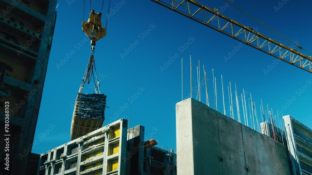 The Formwork Is Lifted On A Crane. Formwork For Creating Reinforced ...