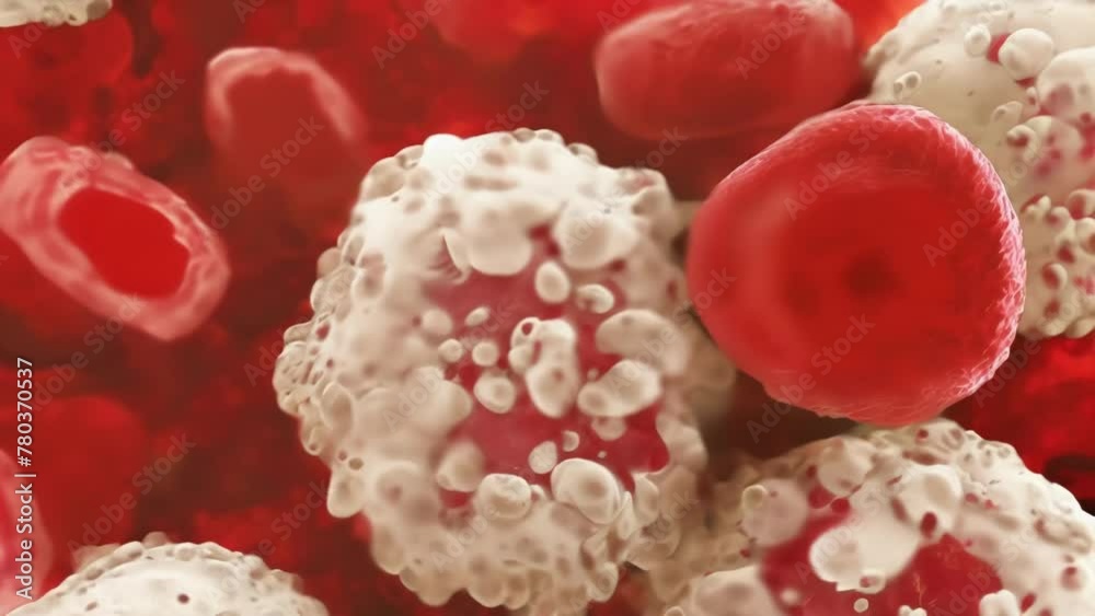 A comparison of red and white cells is shown in this image with the ...