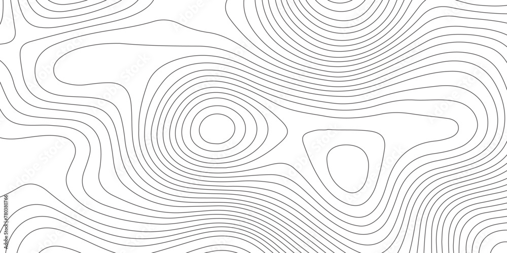 Topographic map curves geographic line map pattern .panorama view black ...