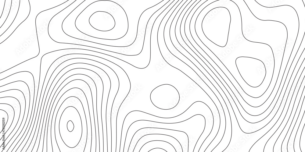 Topographic map curves geographic line map pattern .panorama view black ...