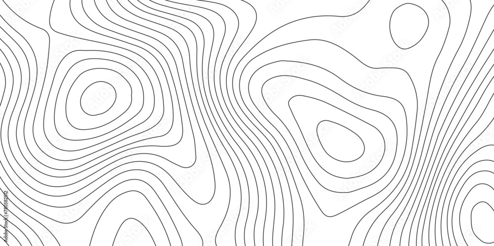 Topographic map curves geographic line map pattern .panorama view black ...