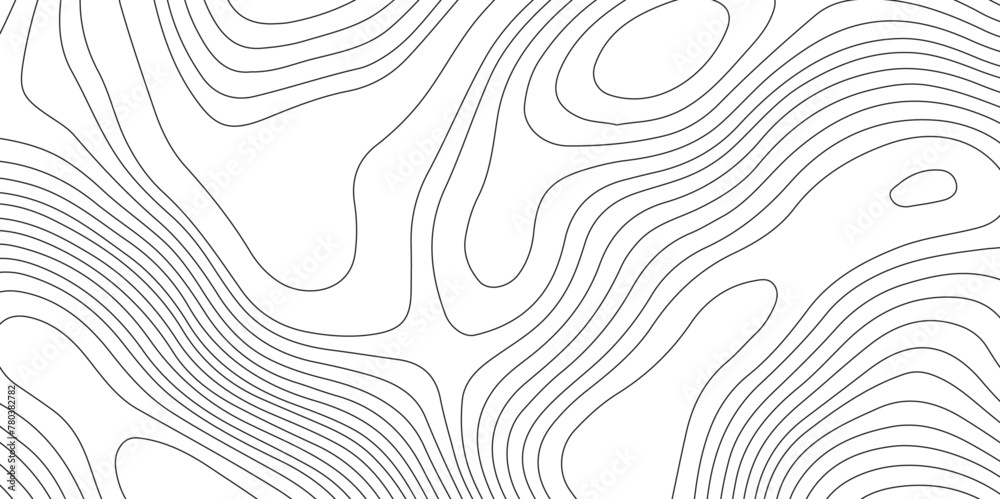 Topographic map curves geographic line map pattern .panorama view black ...