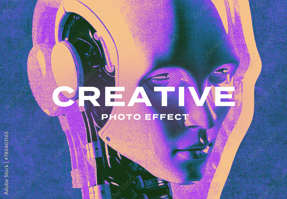 Creative Posterize Vector Comics Illustration Cartoon Photo Effect ...