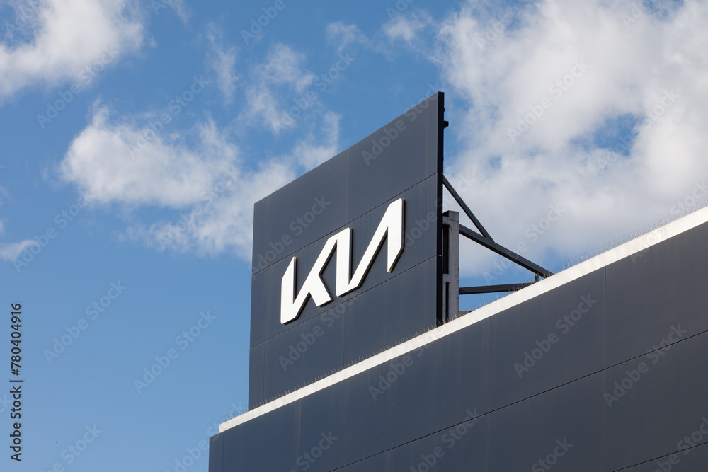 Santander, Spain - April 8, 2024: Poster of the official dealership and ...