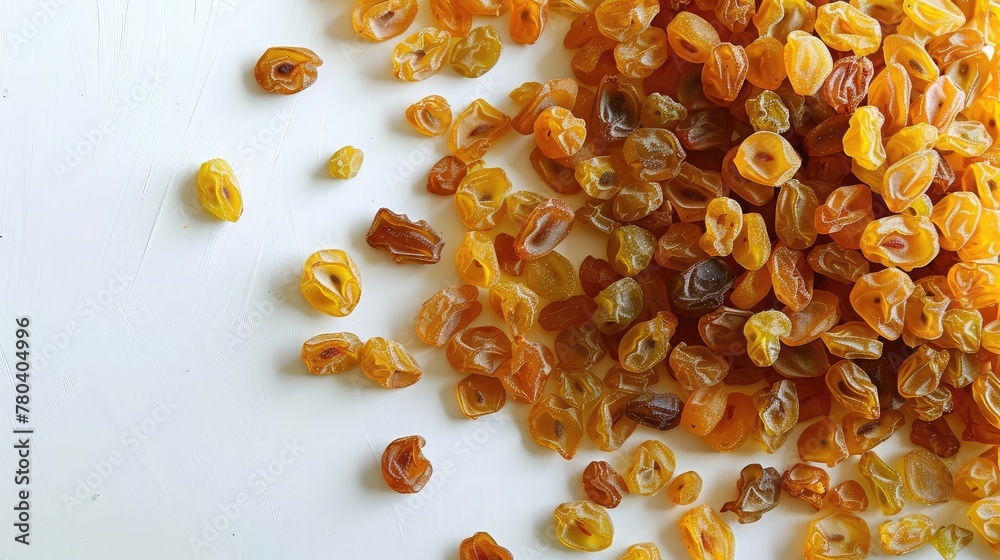 A neat arrangement of pile of flakes in one corner of a plain, light ...