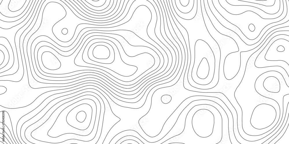 Topographic map curves geographic line map pattern .panorama view black ...