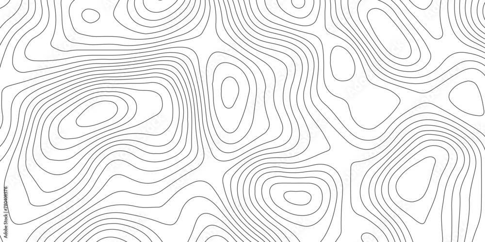 Topographic map curves geographic line map pattern .panorama view black ...