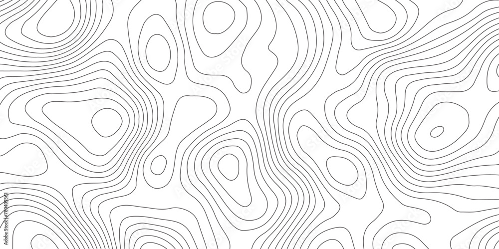 Topographic map curves geographic line map pattern .panorama view black ...