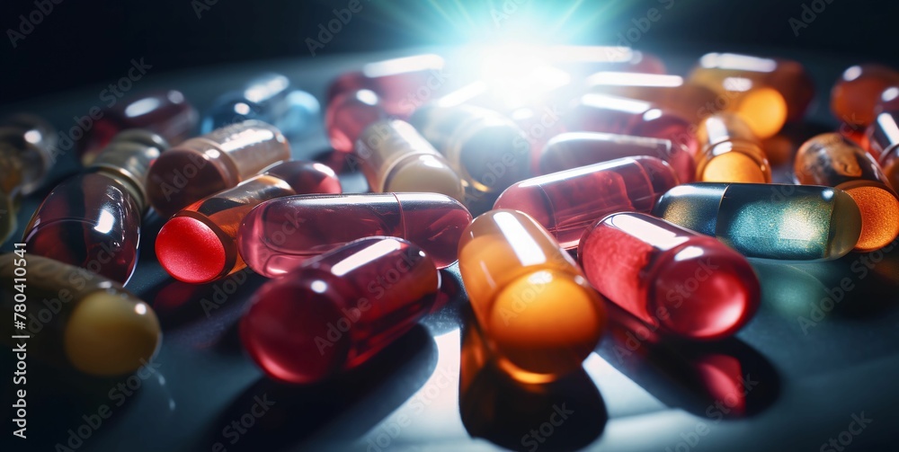 AI generated illustration of a stack of pharmaceutical capsules Stock ...
