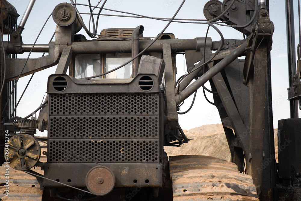 Pile driving machine. Diesel hammer pile driving machine working on ...