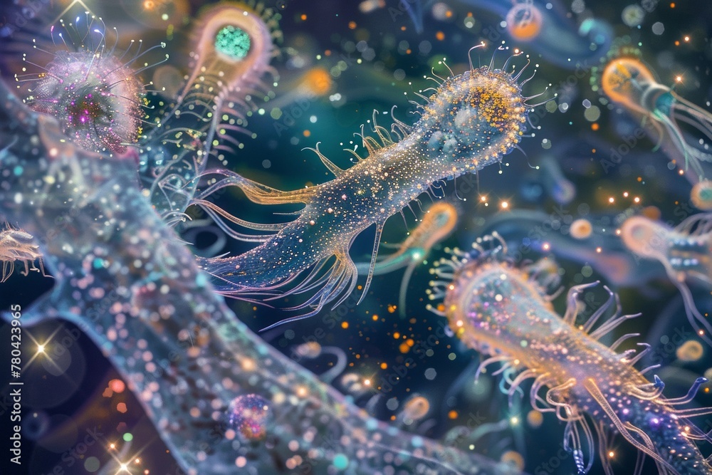 Protozoa under a microscope Their complex cilia and flagella propel ...