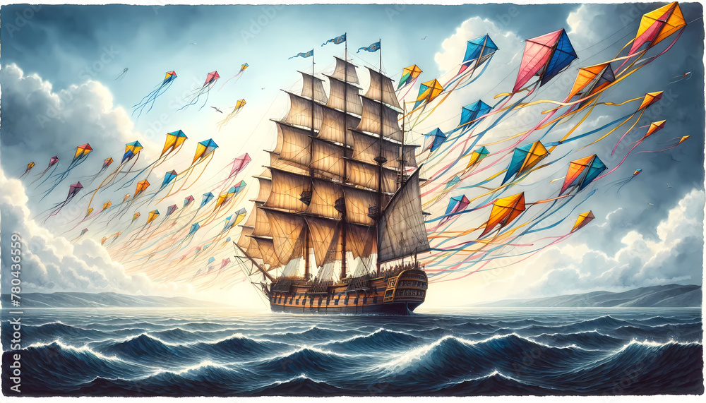 Sailing Together: The Power of Teamwork Illustrated in a Majestic Kite ...