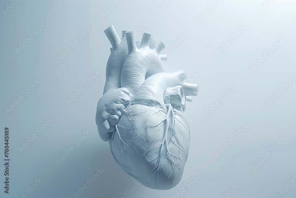 Detailed human heart model showcasing anatomical structure for ...