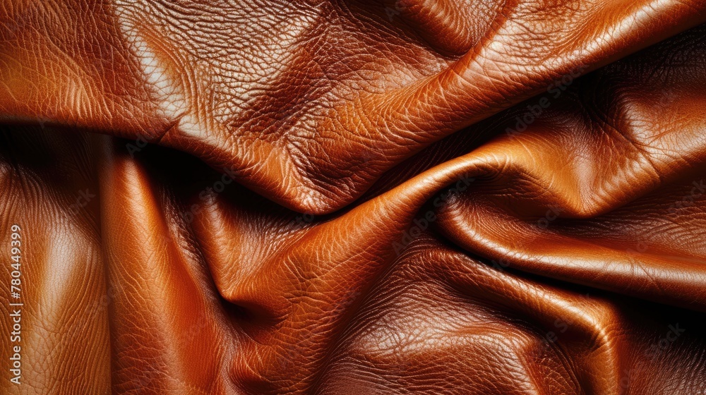 Brown Leather Texture Close-Up. Retro Design Upholstery Material for ...