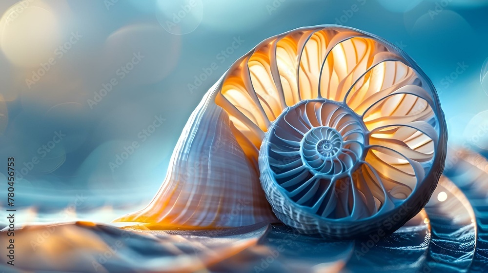 Fibonacci sequence, bold minimalism, emotional, seashell Stock ...