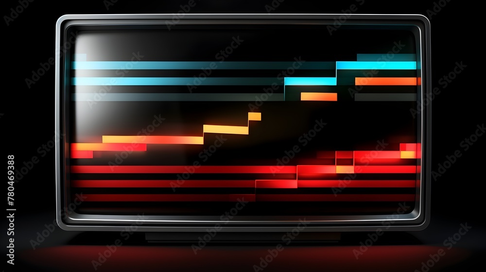 Retro Vintage Technical Difficulties Futuristic Digital Monitor Display Stock Illustration