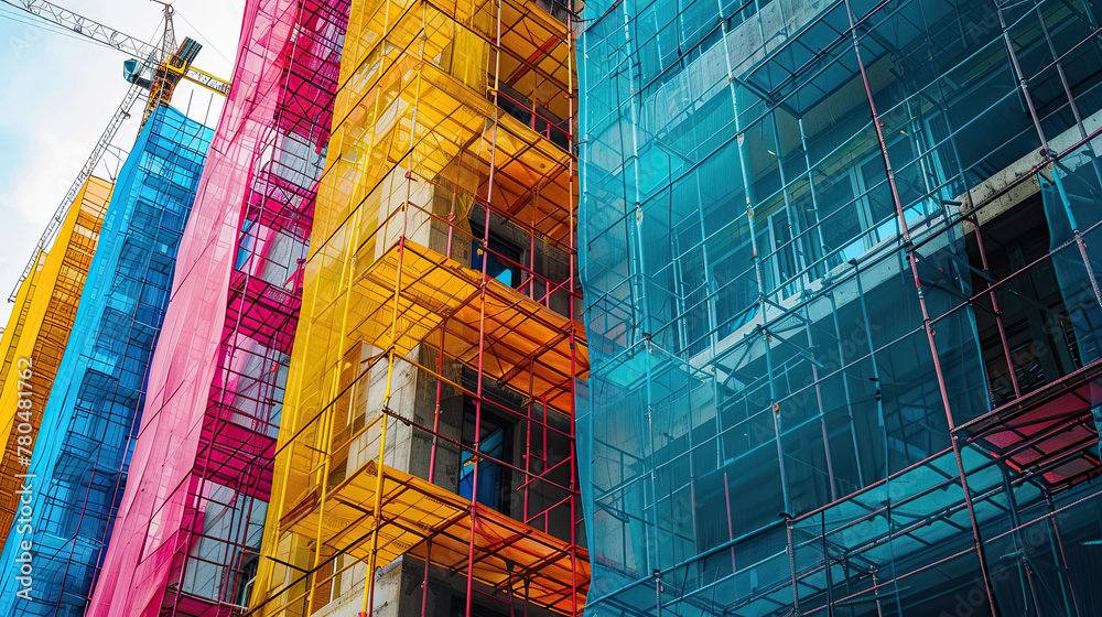 Construction site. Construction, renovation of high-rise residential ...