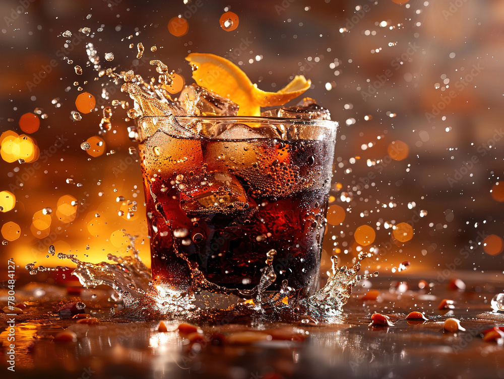 Black Russian mixed drink on a white background. Delicious Black ...