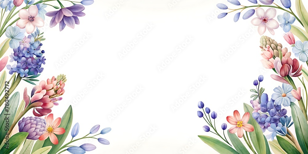 Minimalist Spring Flowers Frame With Copy space , Spring Flowers Border ...
