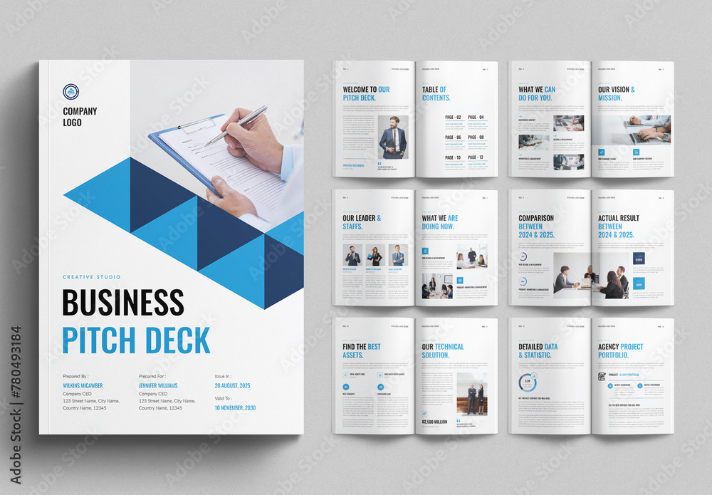 Pitch Deck Layout Design Brochure Template Stock Template | Adobe Stock