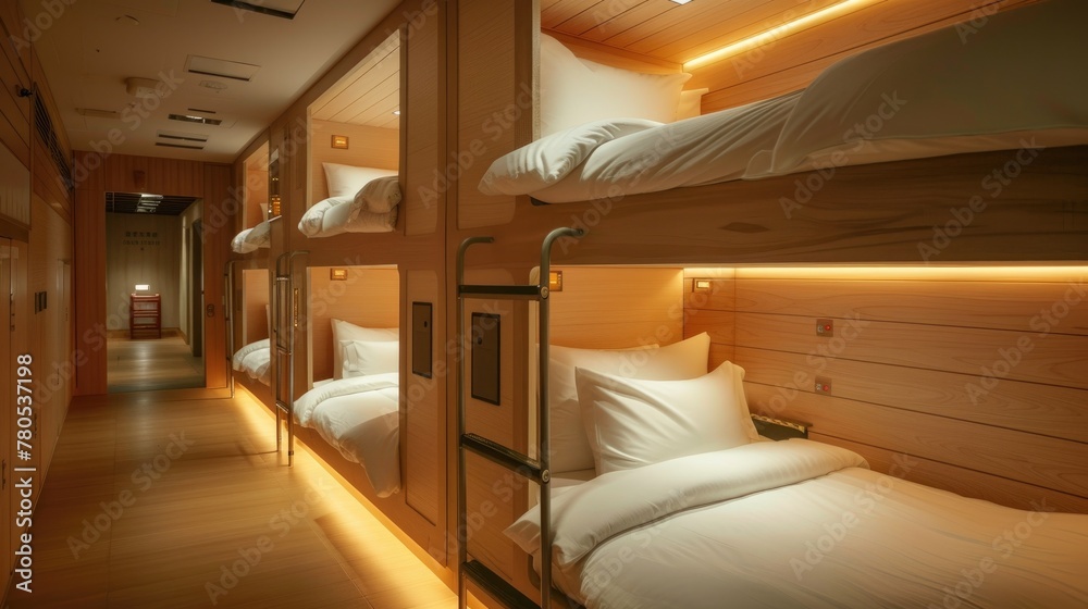Futuristic Dual Capsule Hotel Room. An innovative double capsule hotel ...