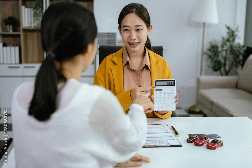 Automotive Business, Car Sale or Lease Concept: Car Dealership and sign ...