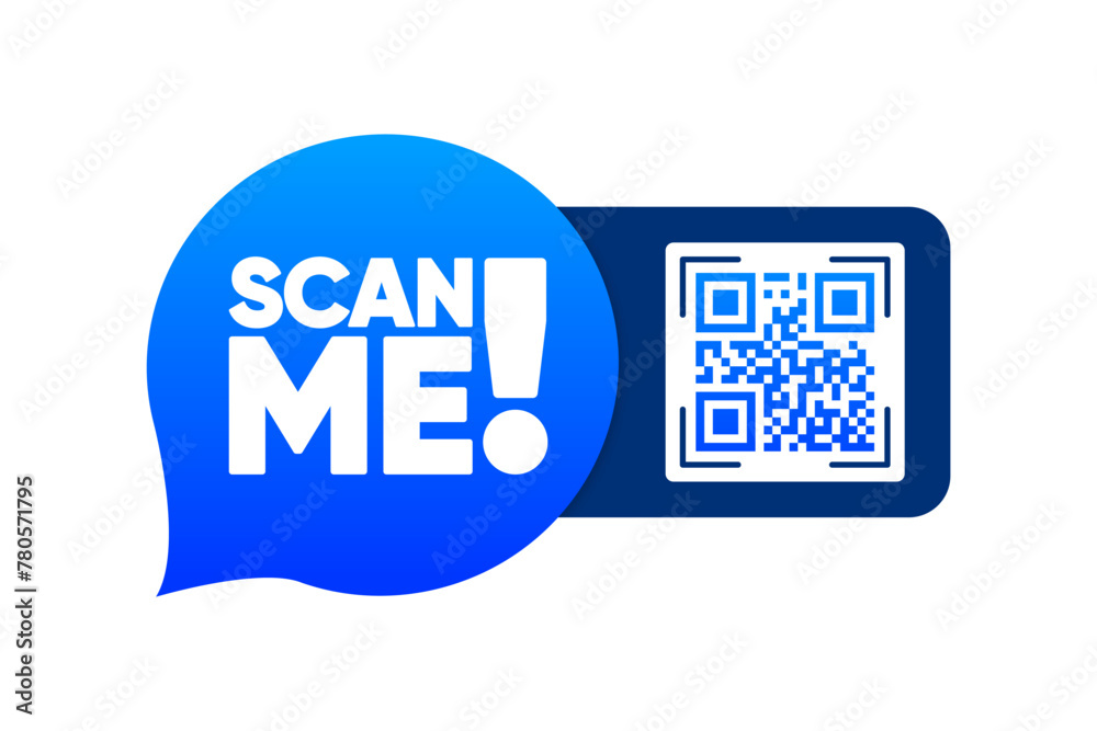 Scan Me Qr Code Scan For Smartphone Qr Code Sticker Qr Code For Mobile App Payment And Phone