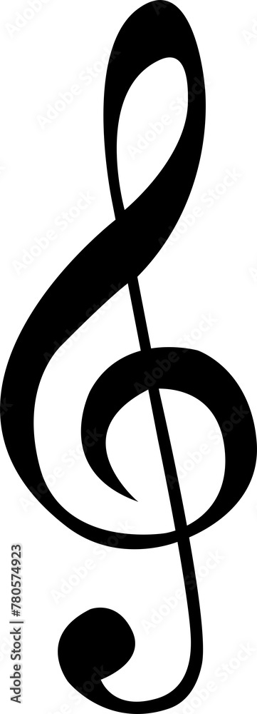Various musical notes in black on transparent, png. Standard music ...