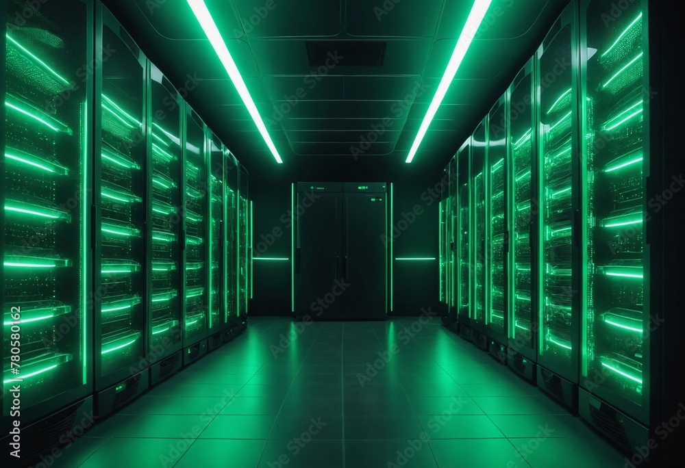 Futuristic server room design with advanced server racks for optimal ...