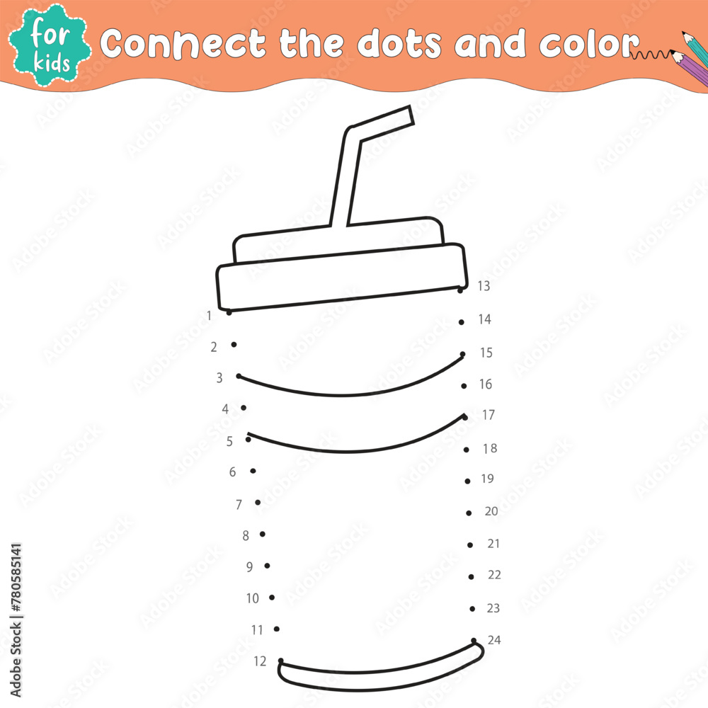 Connect the dots coloring activity page and Educational Game for Kids ...