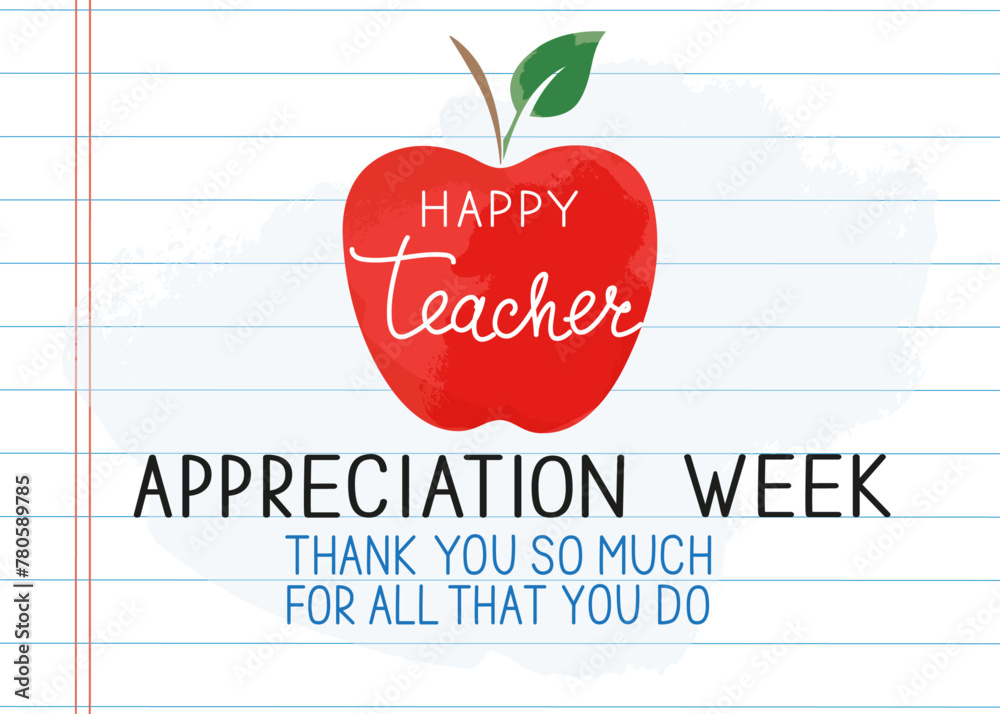 Happy Teacher Appreciation Week school banner. Thank you so much for ...
