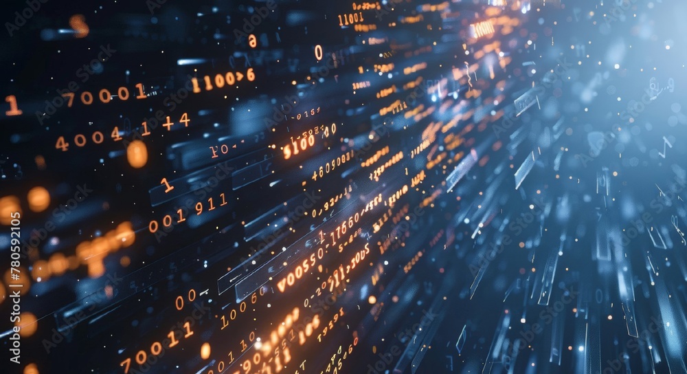 Binary Computer Code abstract neon texture background. Stock ...