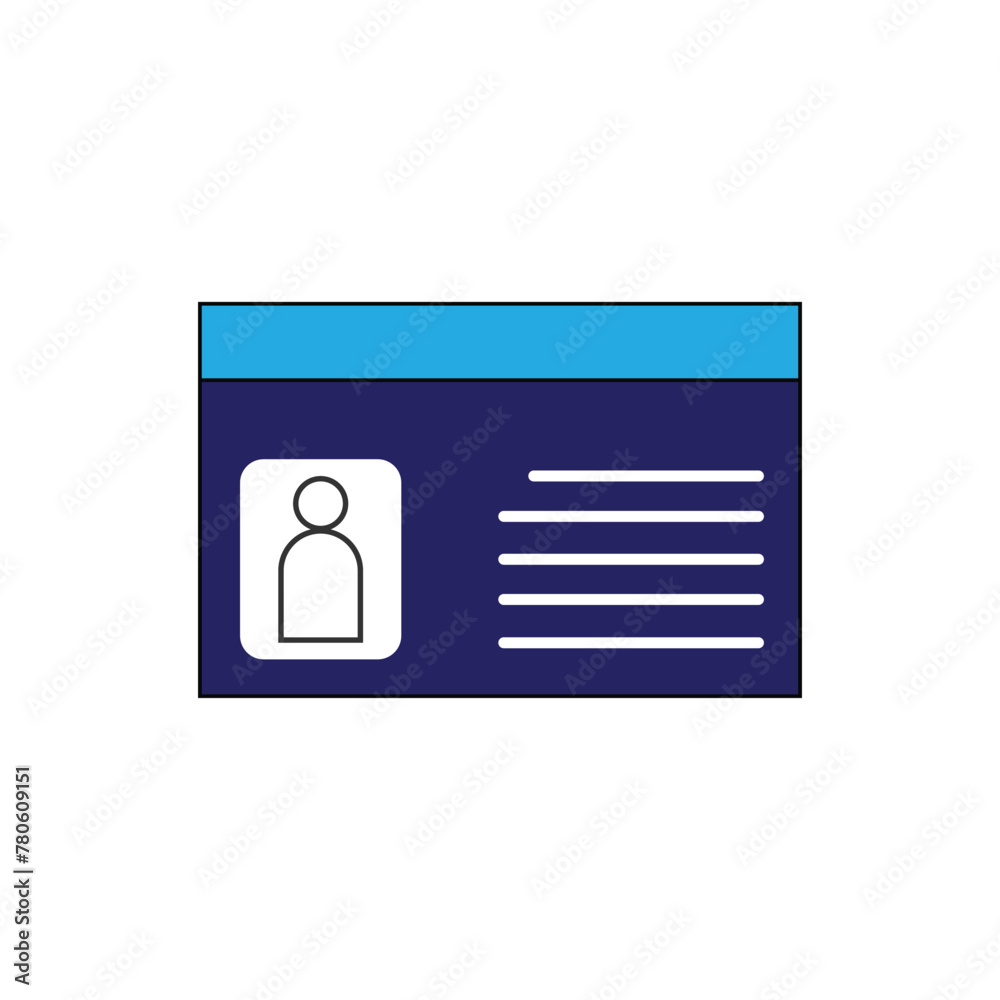 Student Id Card Icon. License icon vector. ID card icon. driver license ...