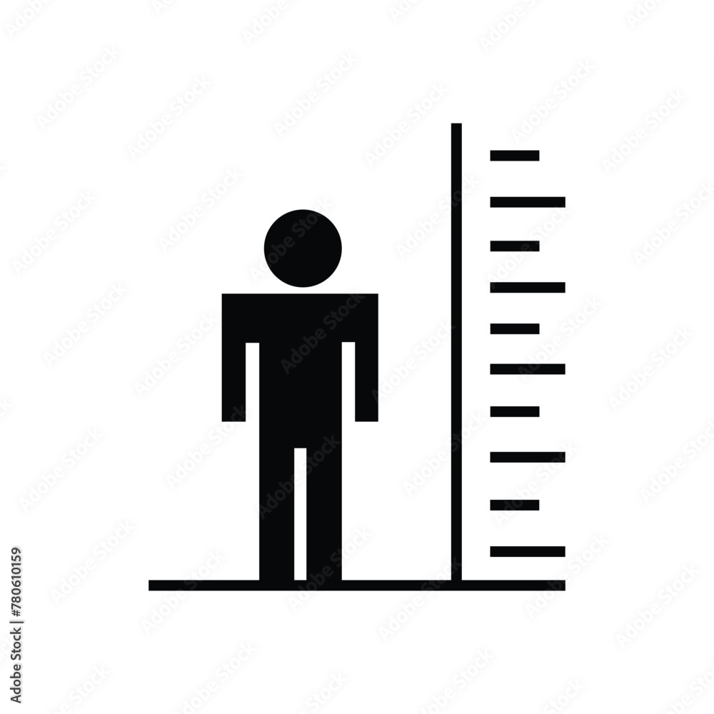 Man tall scale icon. Vector Illustration height symbol. Tall person ...