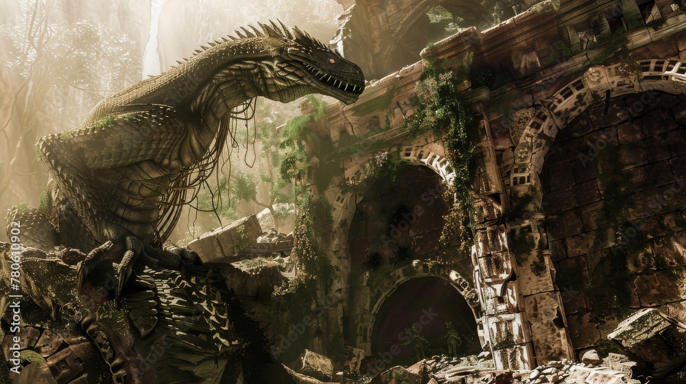 Hidden within the ruins, the Basilisks petrifying stare emanates from ...