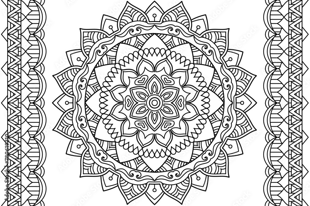 Mandala Coloring page for kids and adults Page for relaxation and ...
