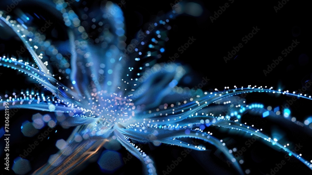 Abstract background with fiber optic cables, creating an eyecatching ...