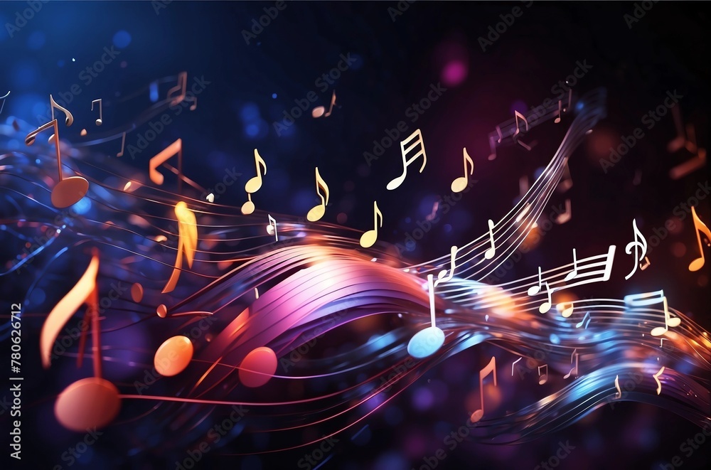 music notes moving as fast as speed of light. abstract background Stock ...