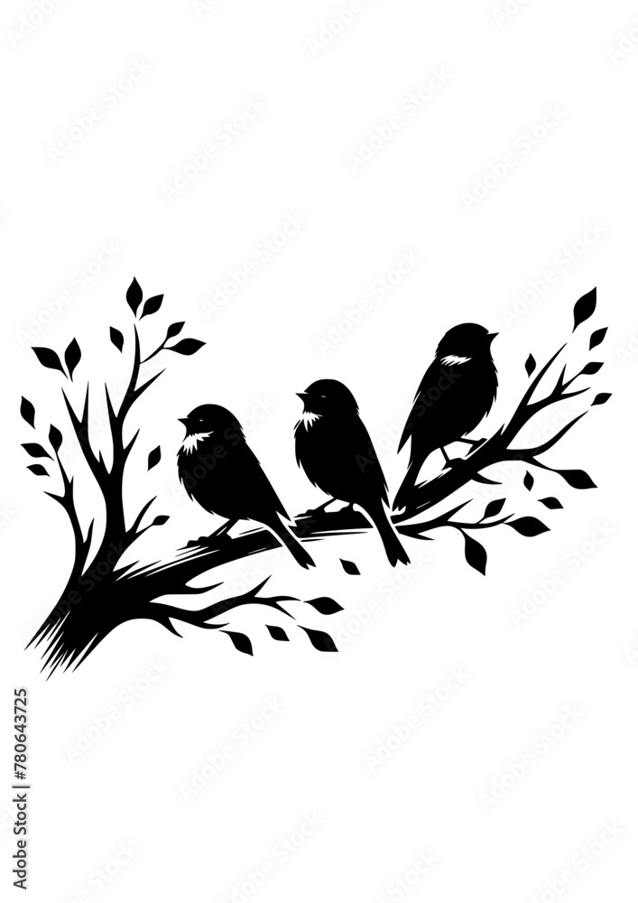 Birds on Branches SVG, Birds Svg, Bird on Tree Svg, Flock of Birds Svg ...
