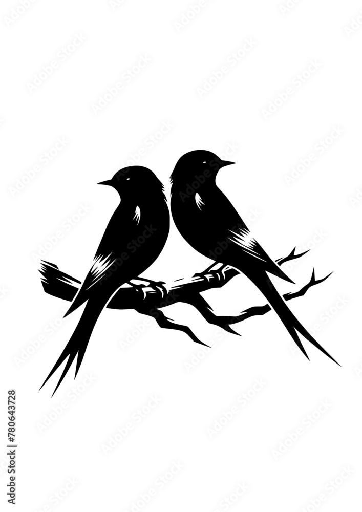 Birds on Branches svg, Flock of Birds SVG, Birds SVG, Silhouette, Birds ...
