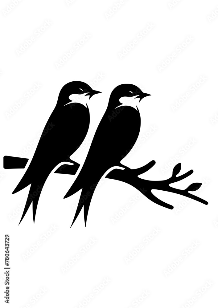 Birds SVG, Birds on branches svg, Bird silhouette, Birds and branches ...