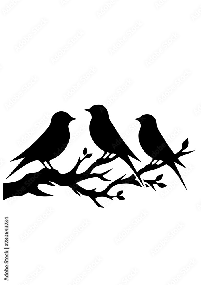 Birds on Branches SVG, Birds Svg, Bird on Tree Svg, Flock of Birds Svg ...